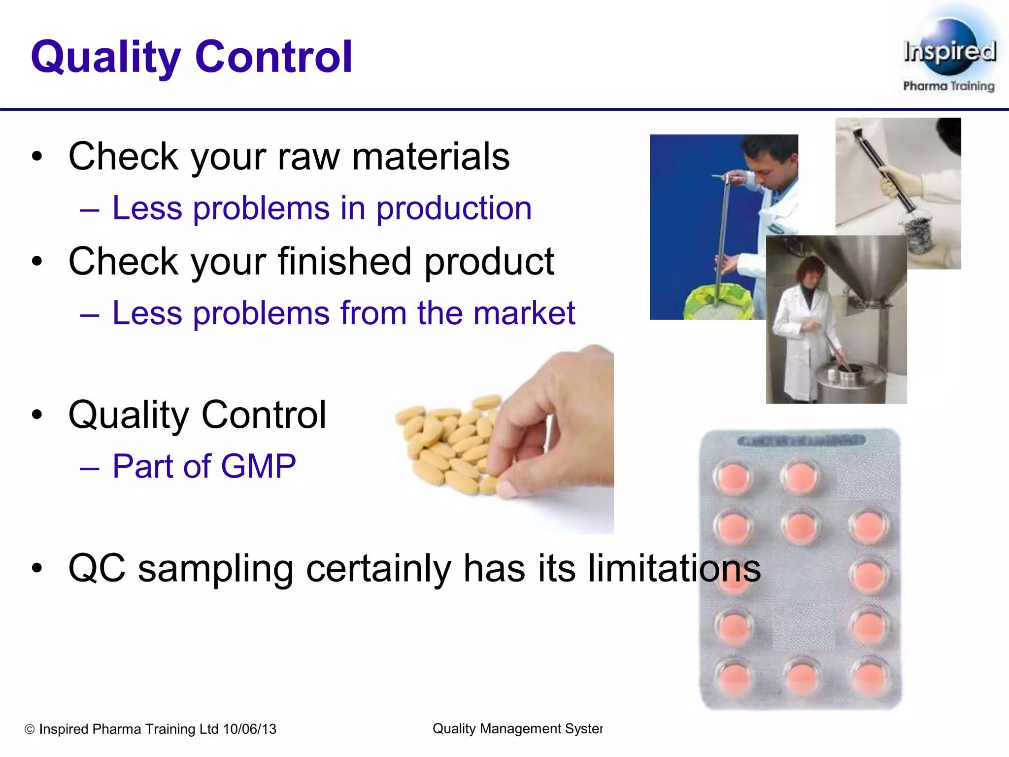 Pharmaceutical principles of QA, GMP and QC | PPTX