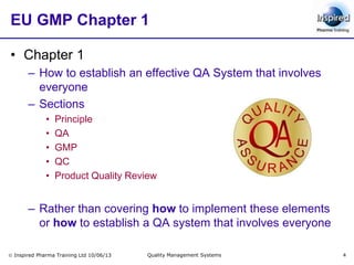 Traditional GMP and modern QMS thinking | PPTX