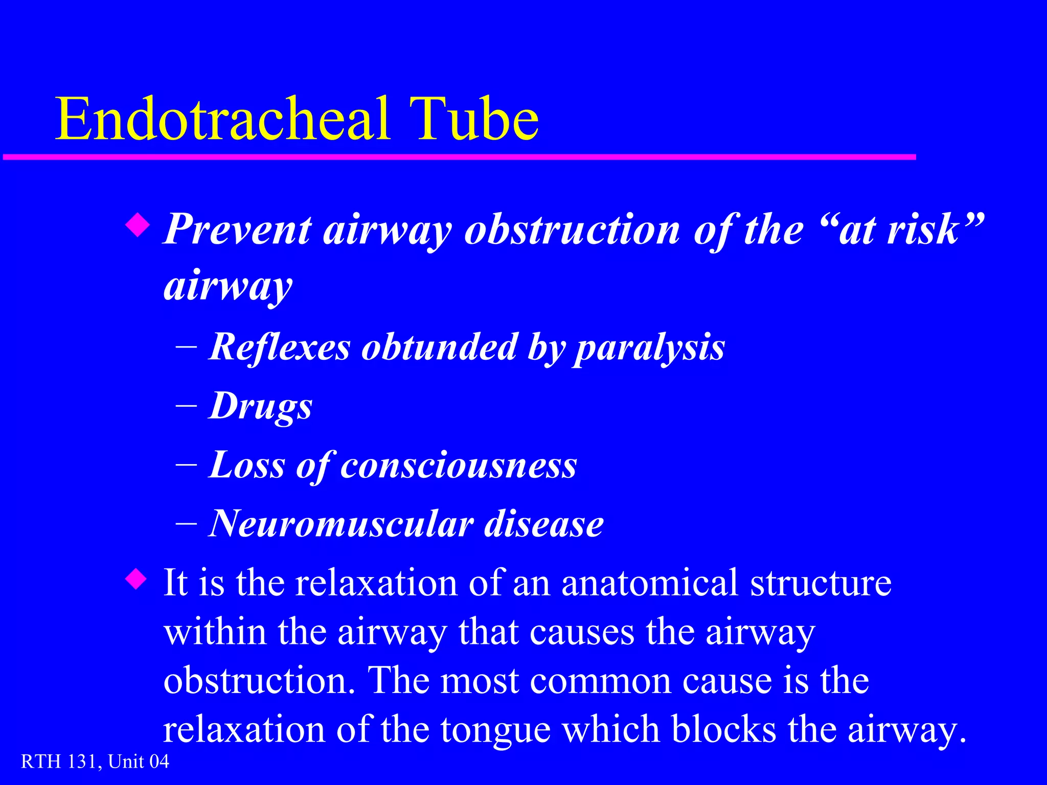 Unit 01 endotracheal tube | PPT