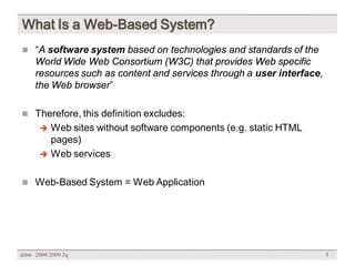 [DSBW Spring 2009] Unit 01: Introducing Web Engineering | PPT
