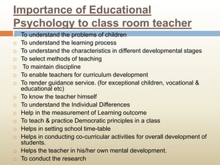 Unit 01 nature of educational psychology | PPTX