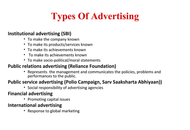 Advertising: Nature, Scope & Types | PPT | Advertising Industry | Industries