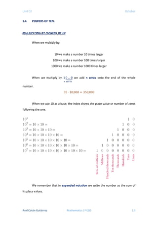 1 ESO - UNIT 02 - POWERS AND SQUARE ROOTS | PDF