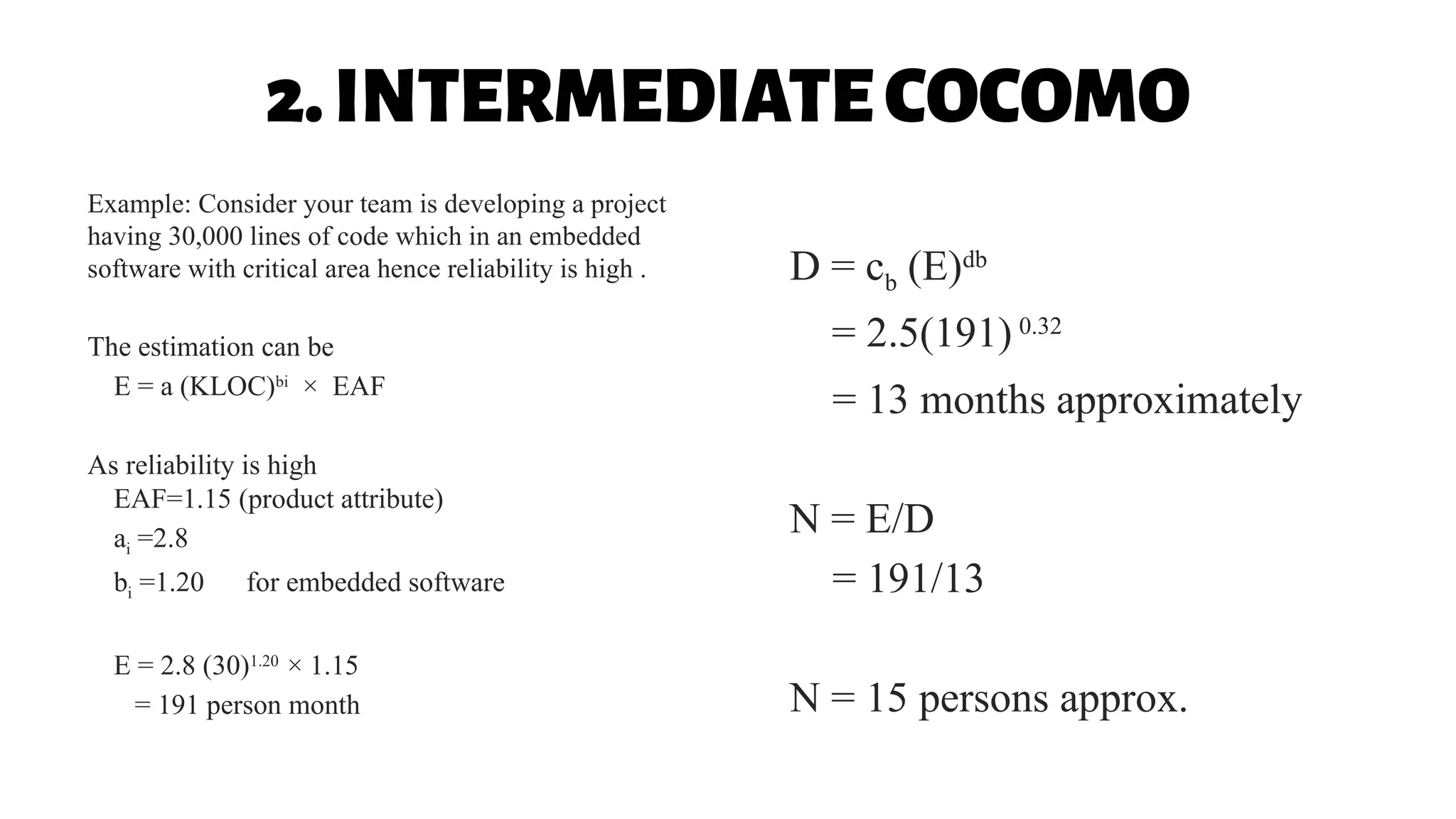 COCOMO methods for software size estimation | PPT