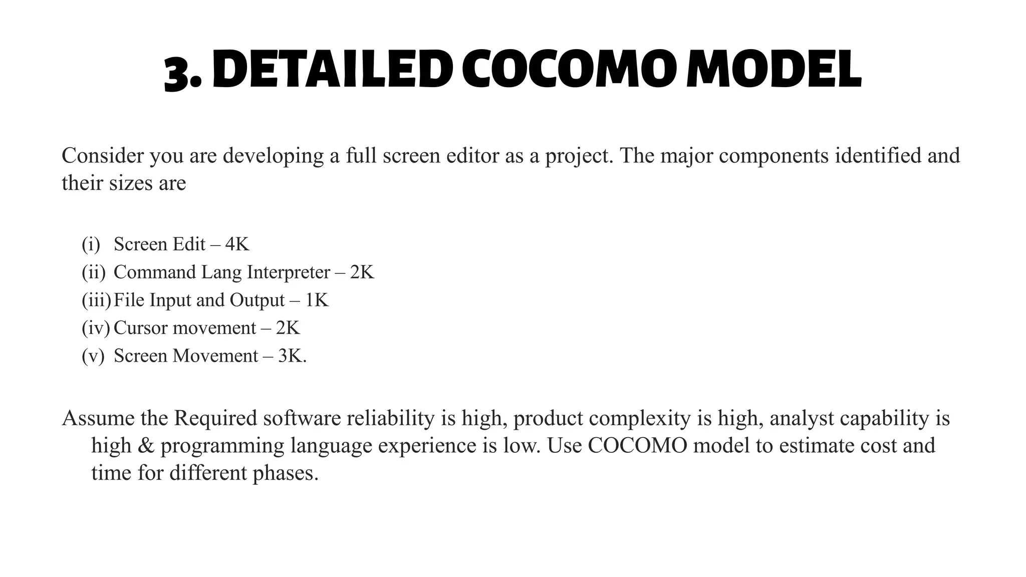 COCOMO methods for software size estimation | PPT