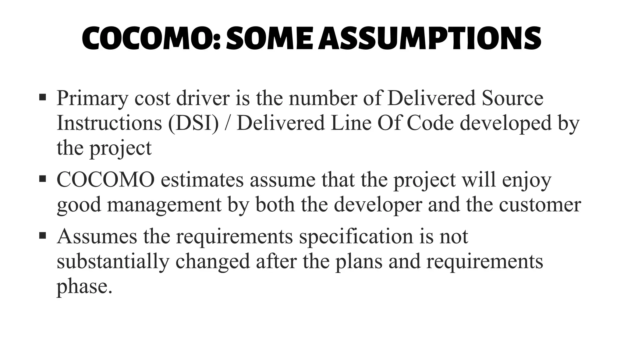 COCOMO methods for software size estimation | PPT