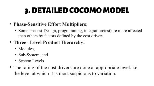 COCOMO methods for software size estimation | PPT