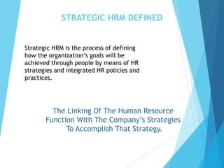 Strategic Human Resource Management | PDF