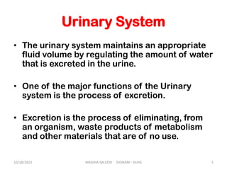 Urinary System of human body. This chapter covers overall urinary ...
