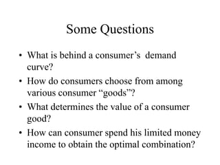 Unit 03. Consumers Equilibrium The theory of Consumers Behavior .ppt