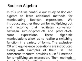 boolean algebra(continued) | PPTX