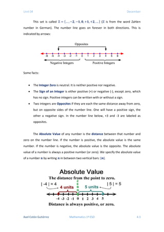 1 ESO - UNIT 04 - INTEGER NUMBERS | PDF