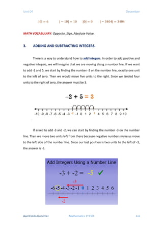 1 ESO - UNIT 04 - INTEGER NUMBERS | PDF