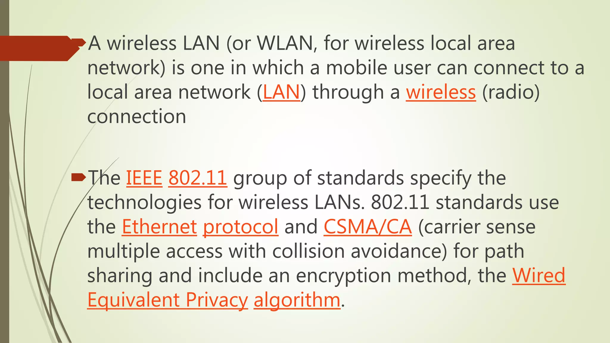 Wireless LANs(IEEE802.11) Architecture | PPTX