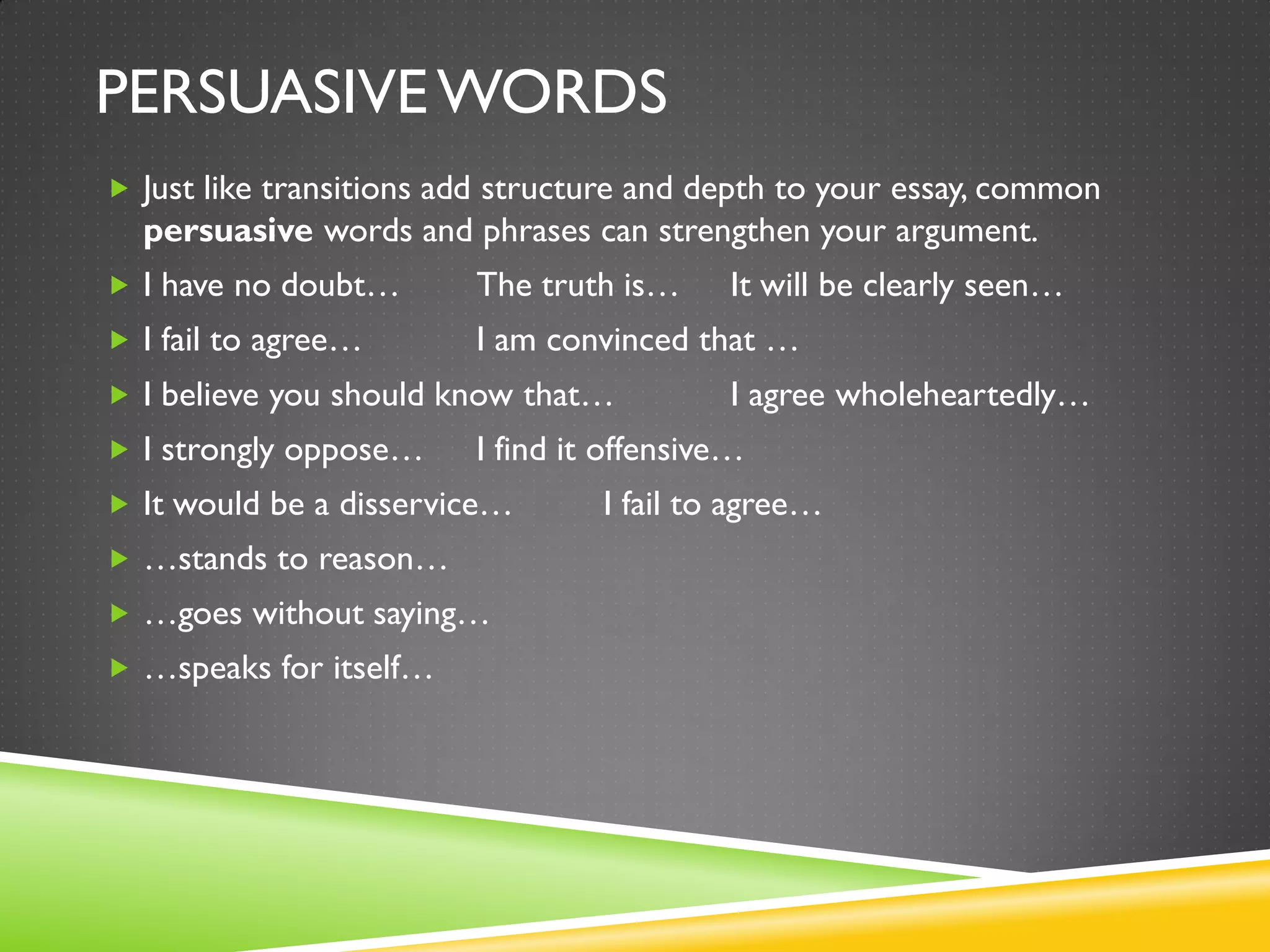 writing more effectively and persuasively with transitional phrases | PDF