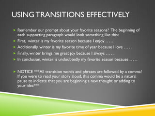 writing more effectively and persuasively with transitional phrases | PPT