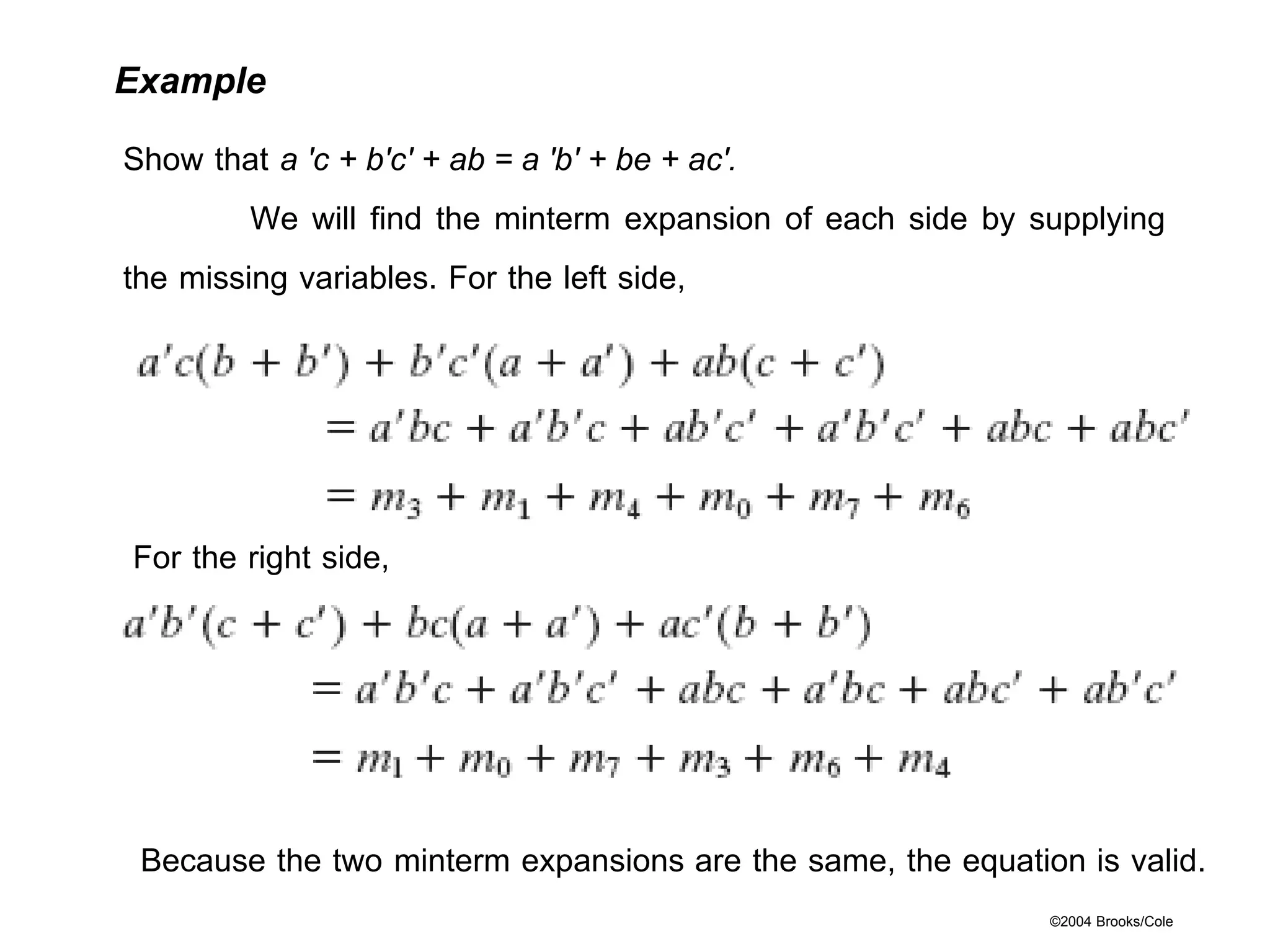Applications of boolean algebra minterm and maxterm expansions | PPTX