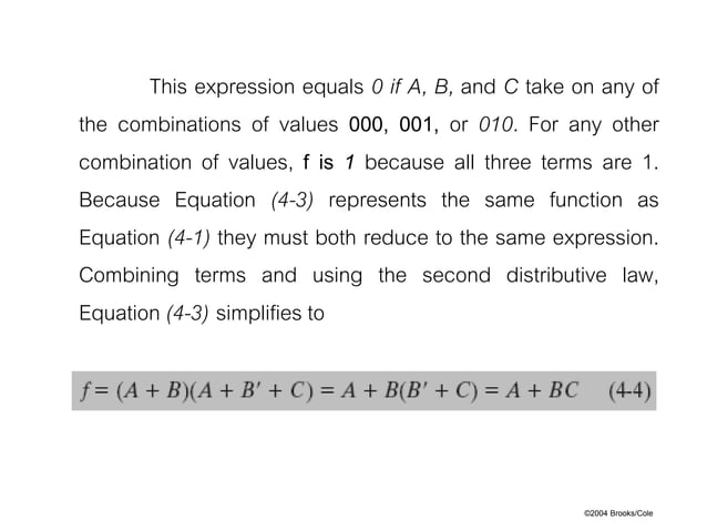 Applications of boolean algebra minterm and maxterm expansions | PPTX
