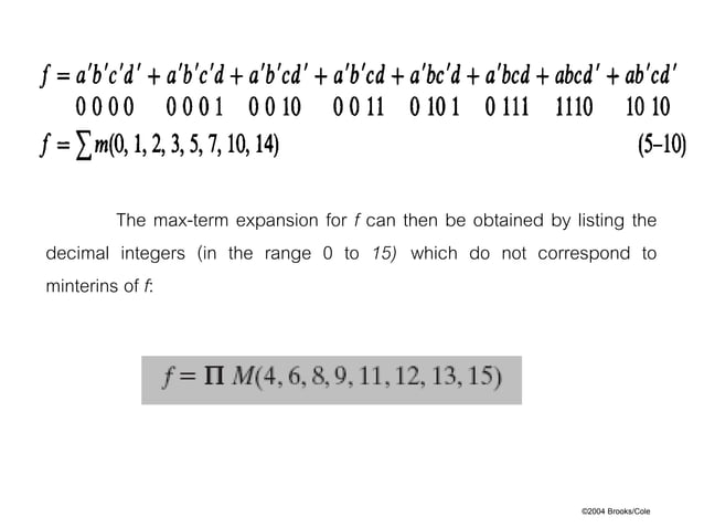Applications of boolean algebra minterm and maxterm expansions | PPTX