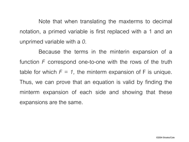 Applications of boolean algebra minterm and maxterm expansions | PPTX