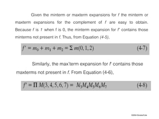 Applications of boolean algebra minterm and maxterm expansions | PPT
