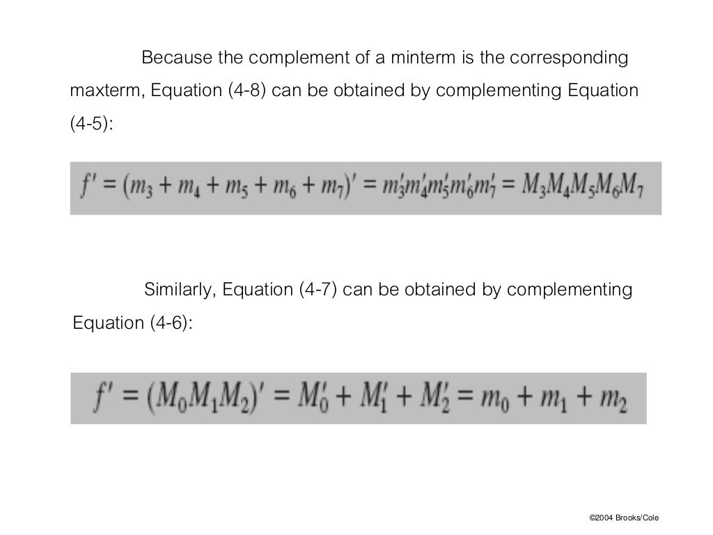 Applications Of Boolean Algebra Minterm And Maxterm Expansions