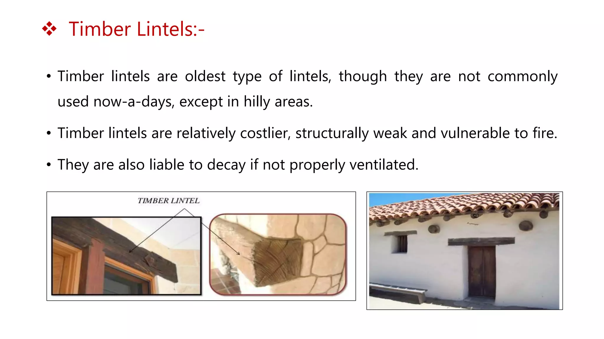 Details of lintels | PPTX