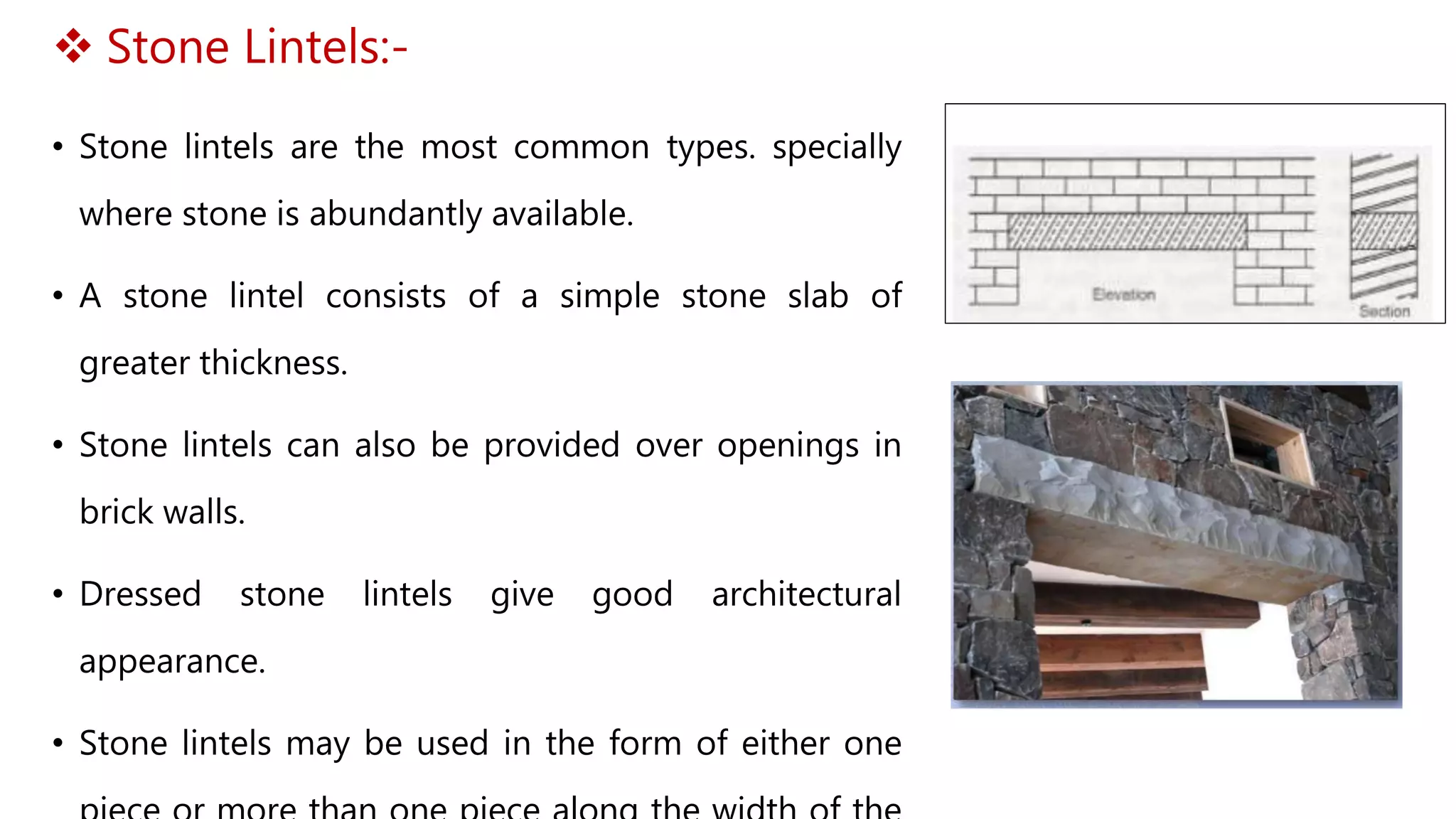 Details of lintels | PPTX