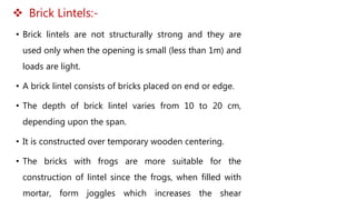 Details of lintels | PPTX