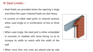 Details of lintels | PPTX