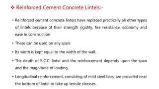 Details of lintels | PPTX
