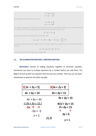 4 ESO Academics - UNIT 05 - SYSTEMS OF EQUATIONS AND INEQUATIONS. | PDF