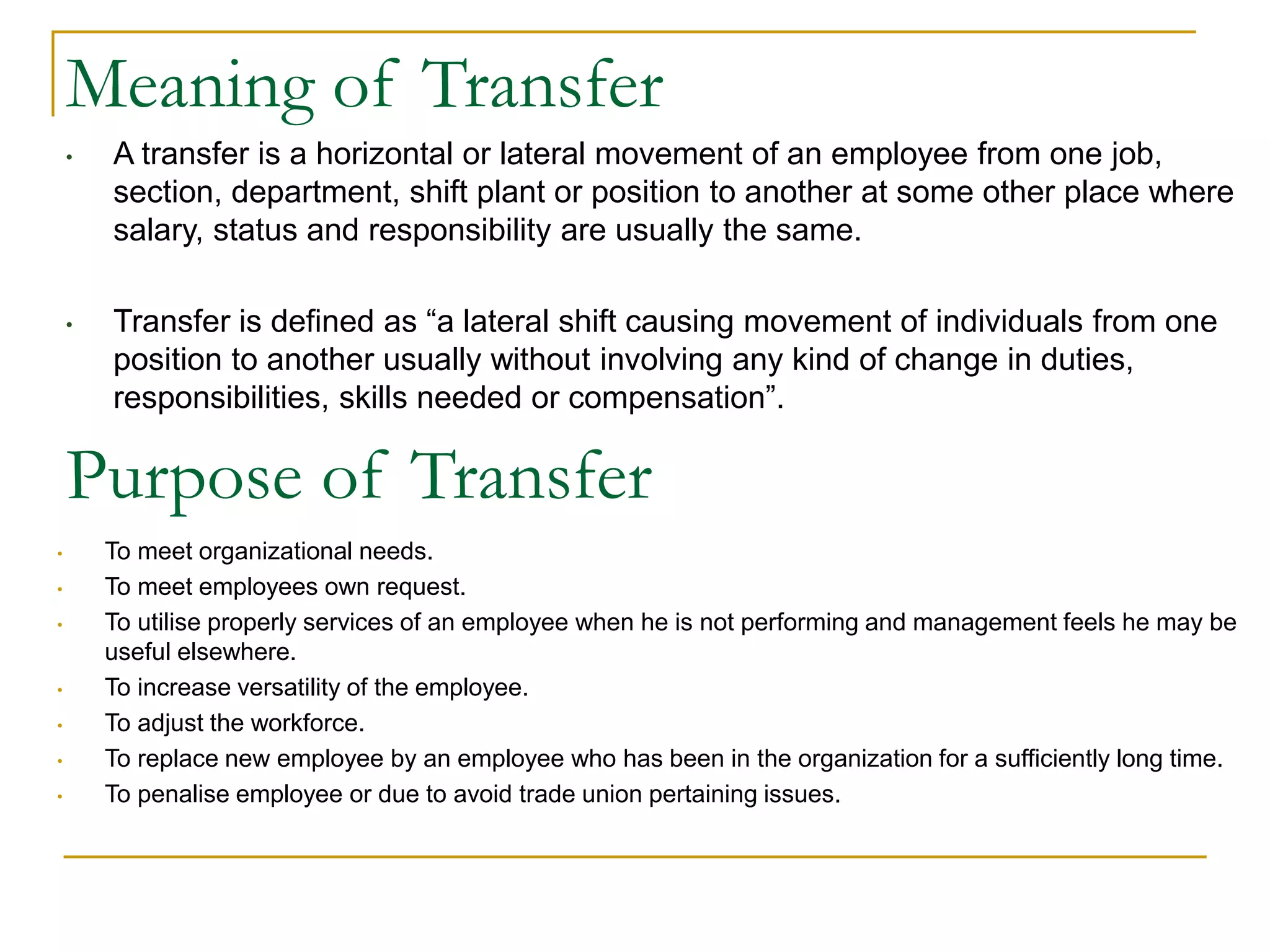 Promotion, Transfer And Seperation | PDF