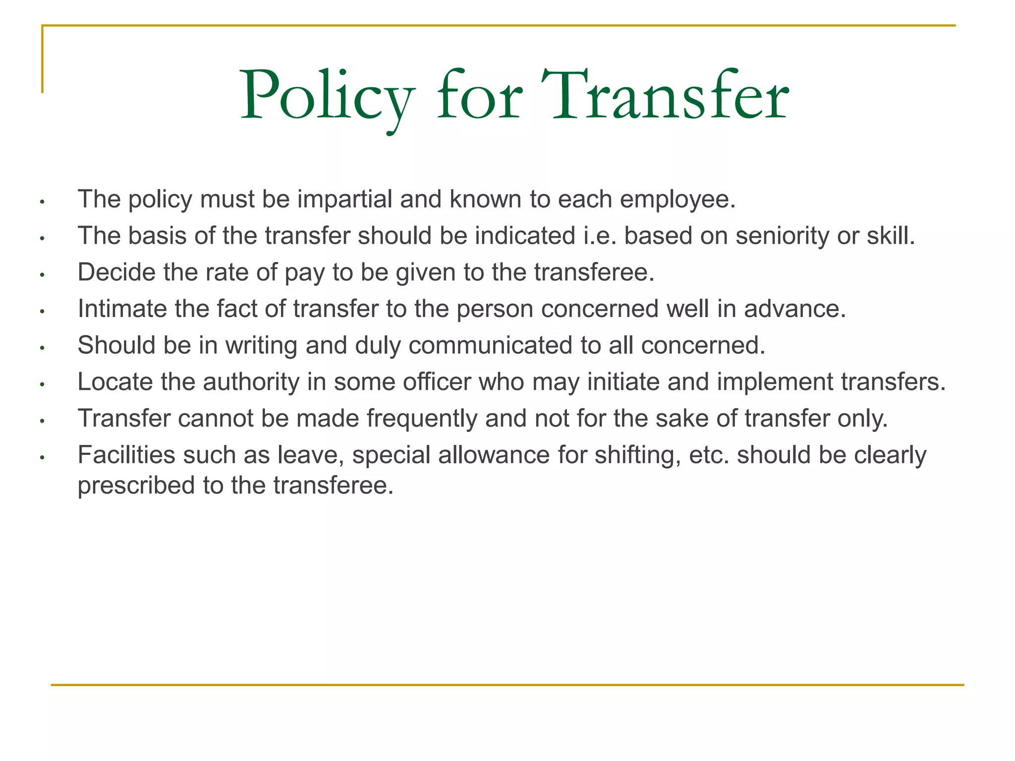 Promotion, Transfer And Seperation | PDF