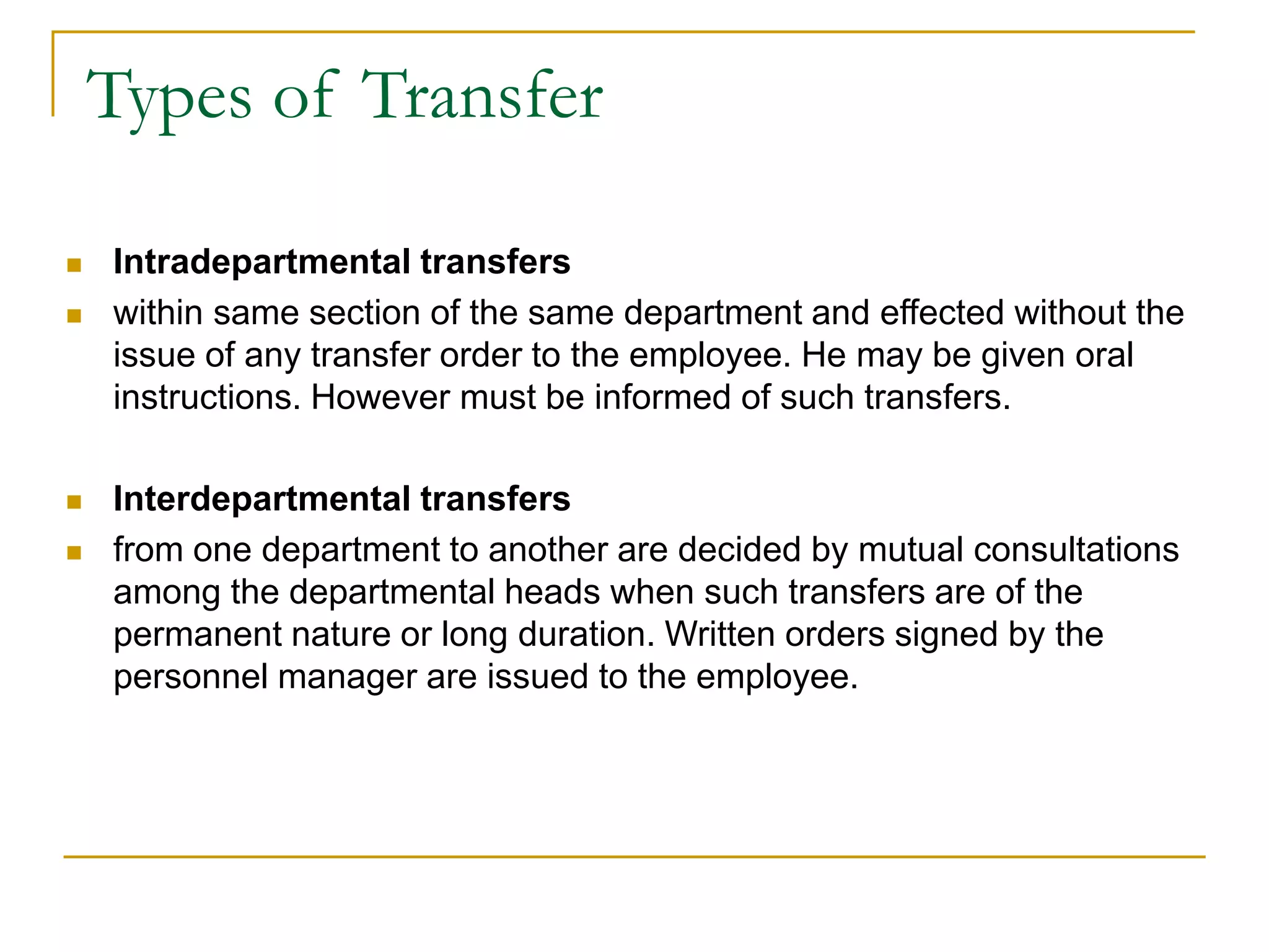 Promotion, Transfer And Seperation | PDF
