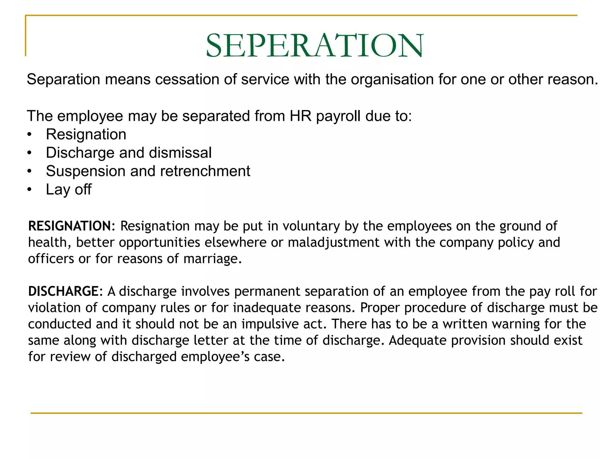 Promotion, Transfer And Seperation | PDF