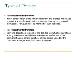 Promotion, Transfer And Seperation | PDF