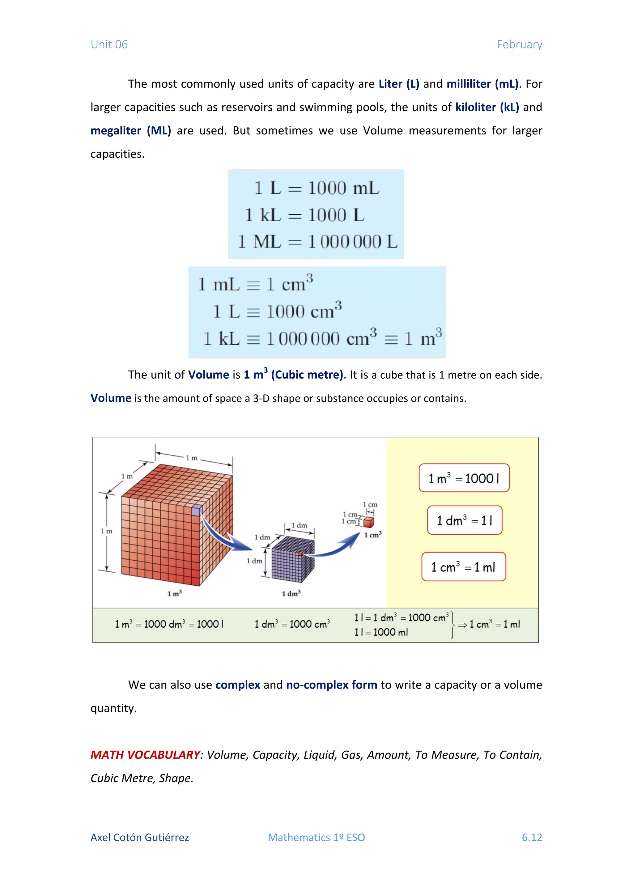 1 ESO - UNIT 06 - THE METRIC SYSTEM AND THE IMPERIAL UNITS | PDF