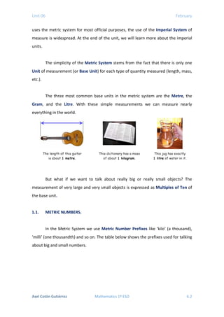 1 ESO - UNIT 06 - THE METRIC SYSTEM AND THE IMPERIAL UNITS | PDF