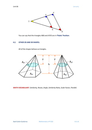 4 ESO Academics - UNIT 06 - AREAS AND VOLUMES. SIMILARITY. | PDF