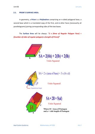 4 ESO Academics - UNIT 06 - AREAS AND VOLUMES. SIMILARITY. | PDF