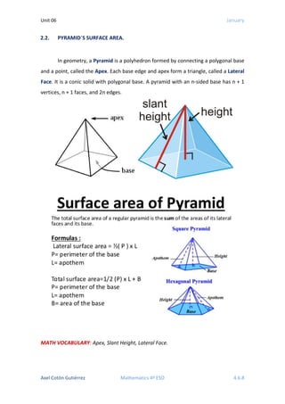 4 ESO Academics - UNIT 06 - AREAS AND VOLUMES. SIMILARITY. | PDF