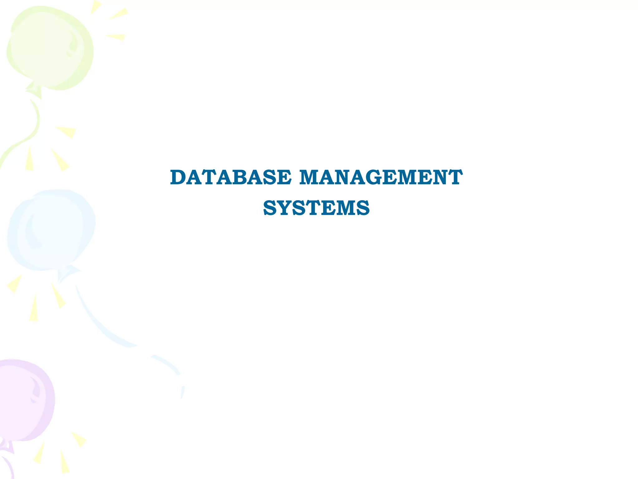 Concepts of Data Base Management Systems | PPT