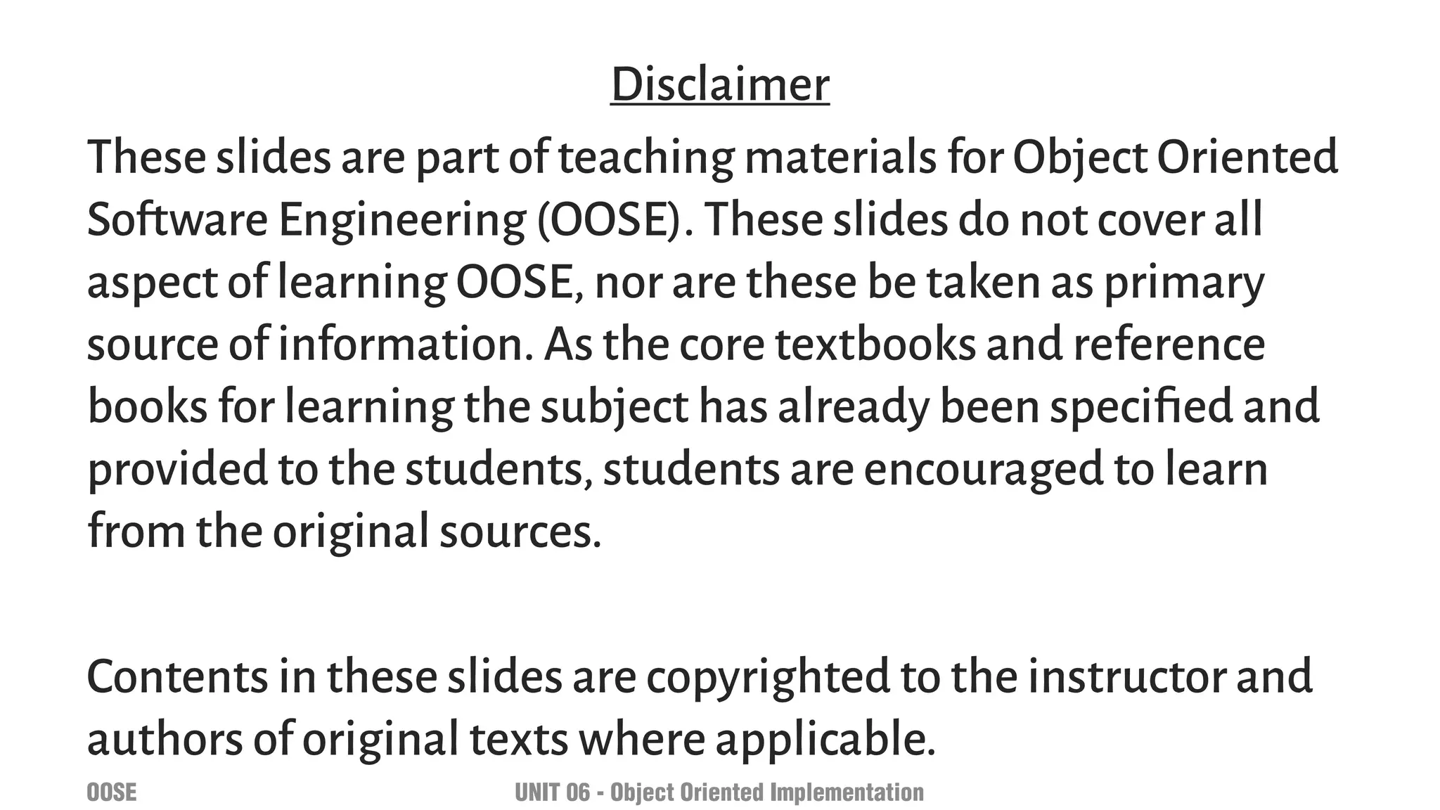 Object Oriented Implementation Pdf