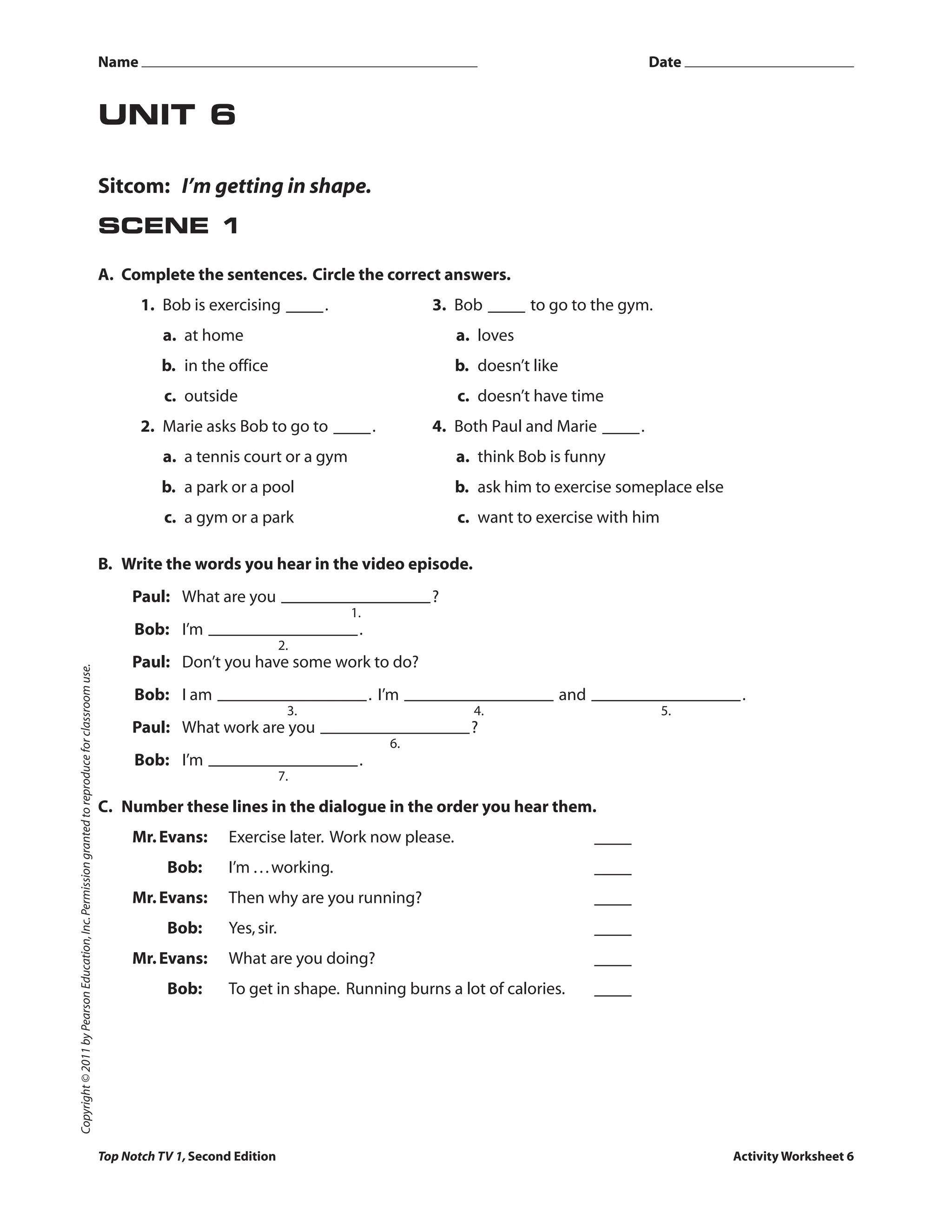 Unit 06 tv_activity_worksheets | PDF
