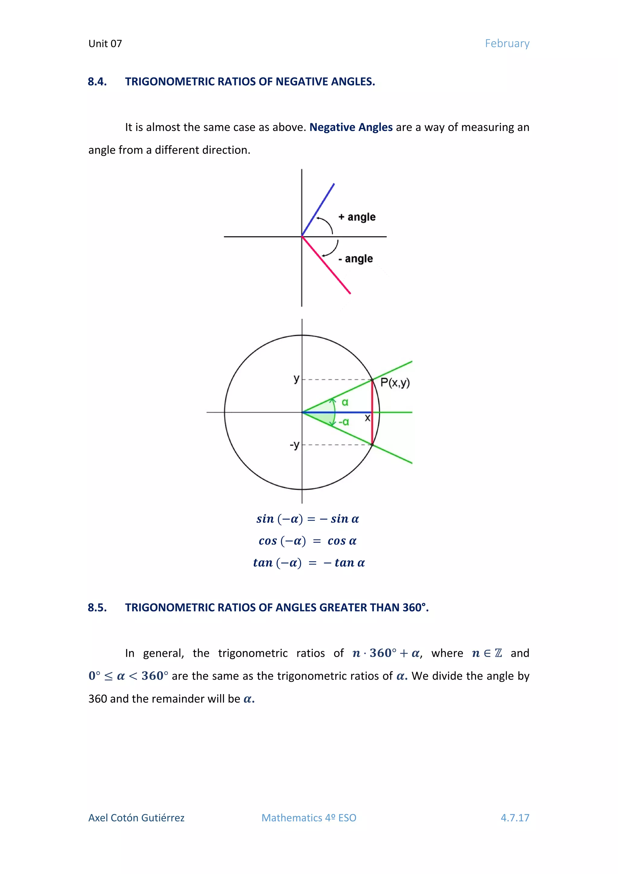 4 ESO Academics - UNIT 07 - TRIGONOMETRY. | PDF