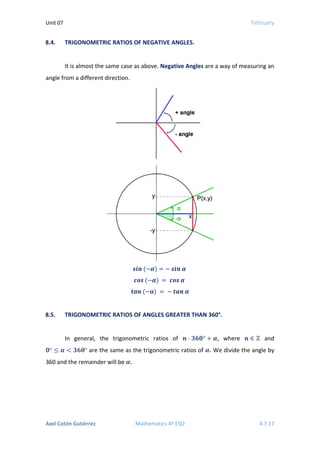 4 ESO Academics - UNIT 07 - TRIGONOMETRY. | PDF