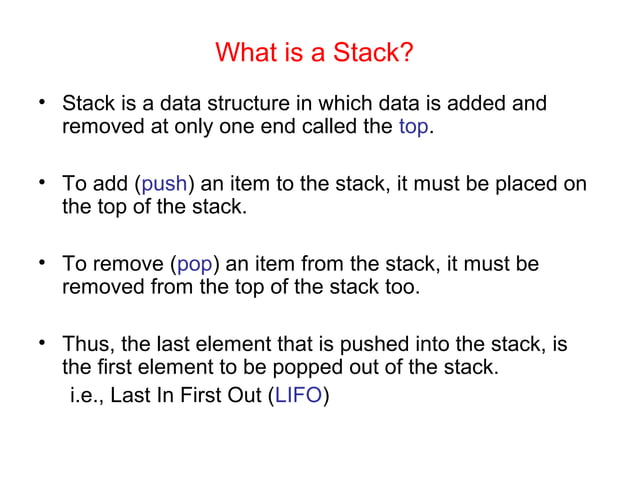 stack presentation | PPT | Programming Languages | Computing