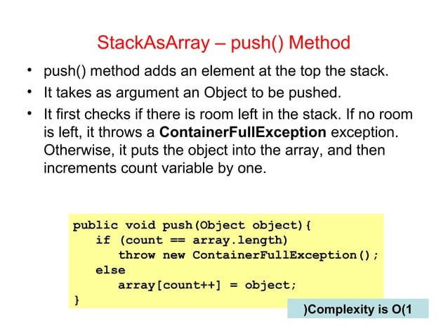stack presentation | PPT | Programming Languages | Computing