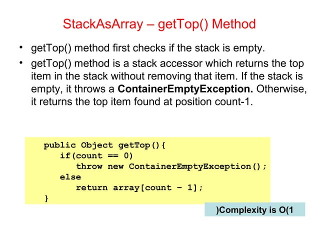 stack presentation | PPT | Programming Languages | Computing